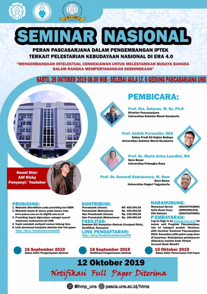 SEMINAR NASIONAL PASCASARJANA UNIVERSITAS SEBELAS MARET 2019 – Himpunan ...